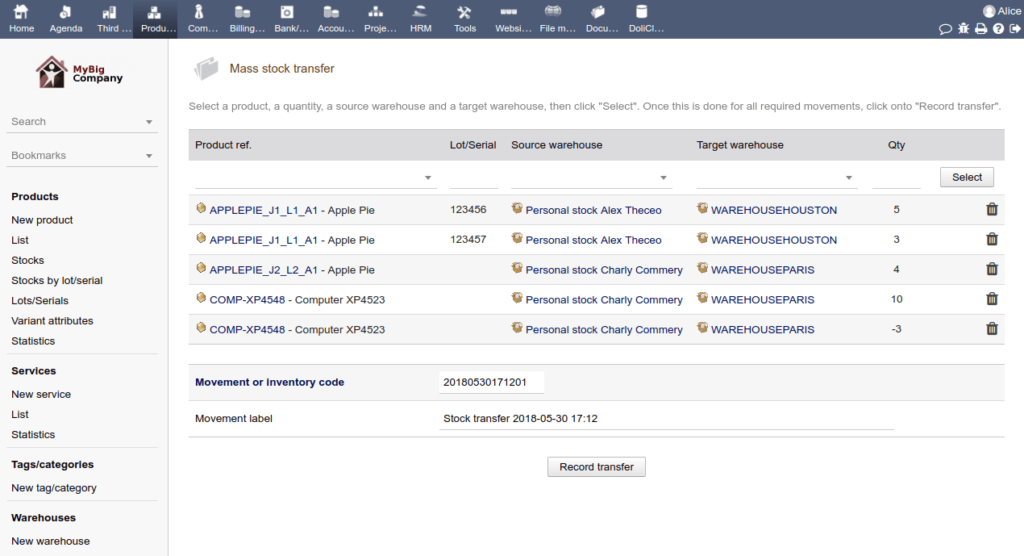 Stocks and Warehouse Management – ExpertOptiWare